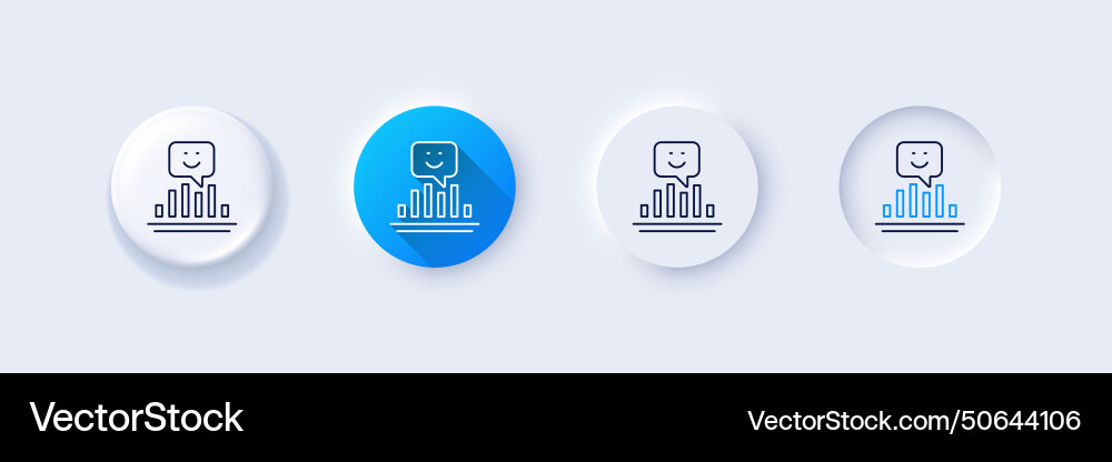 Smile chart line icon positive feedback rating Vector Image