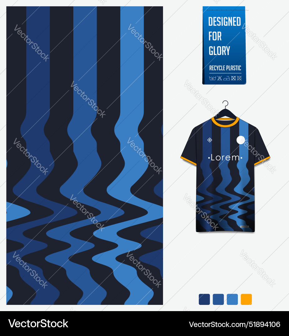 Soccer jersey design in fluid line pattern Vector Image