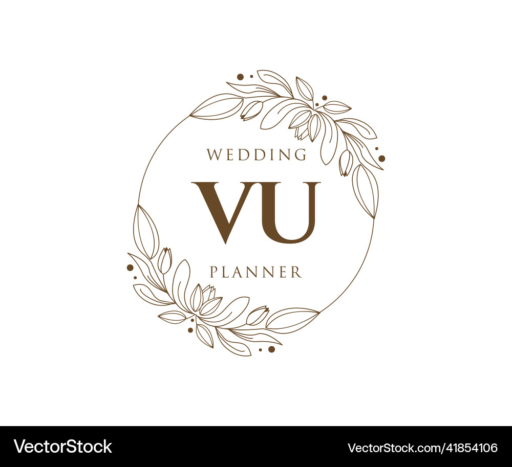 Vu initials letter wedding monogram logos Vector Image