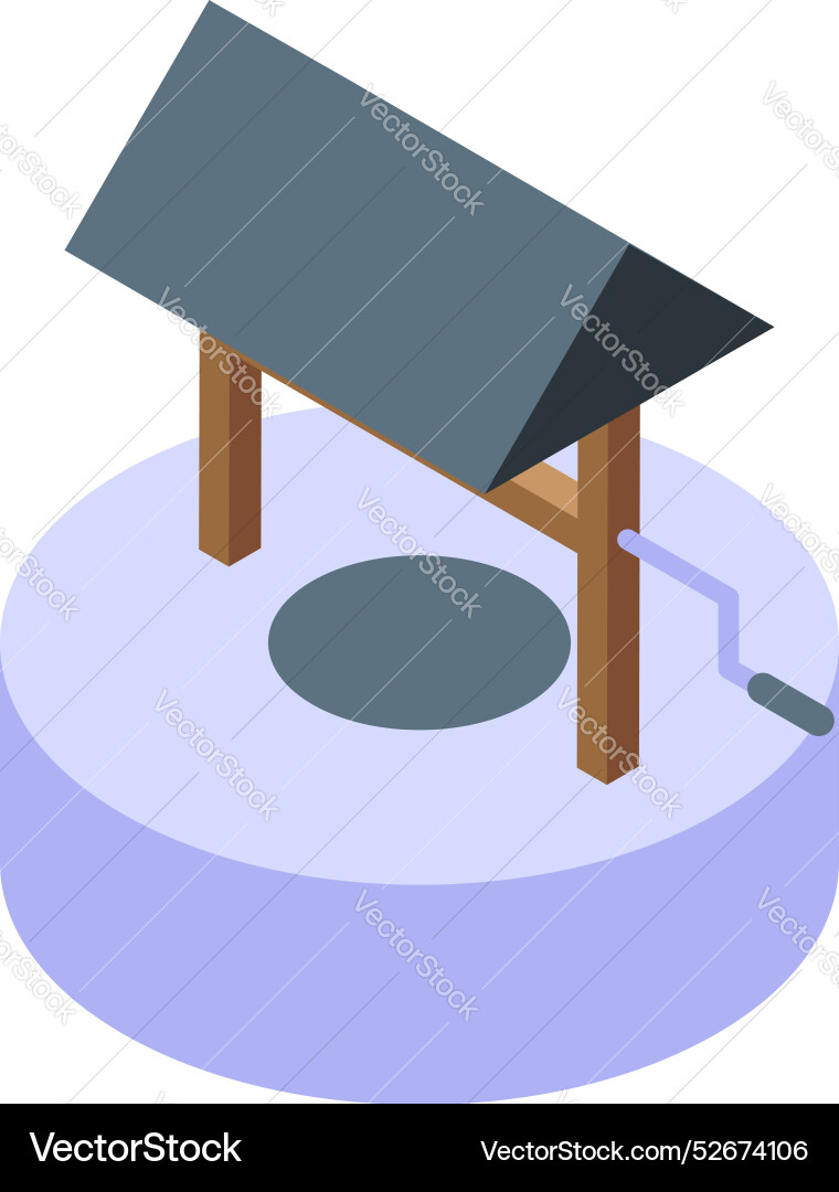 Water well with roof representing source Vector Image