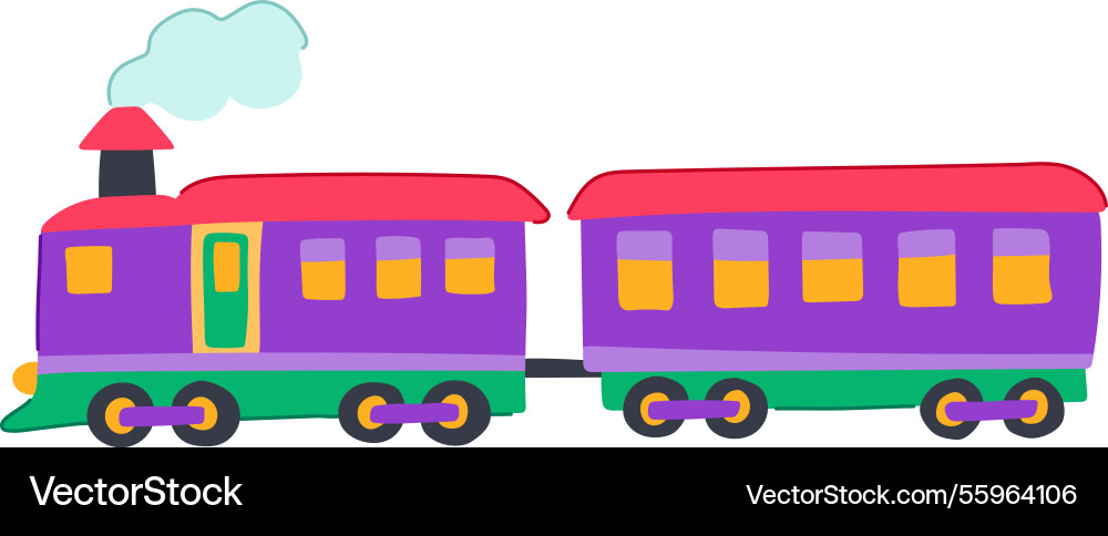 Whistle train toy cartoon Royalty Free Vector Image