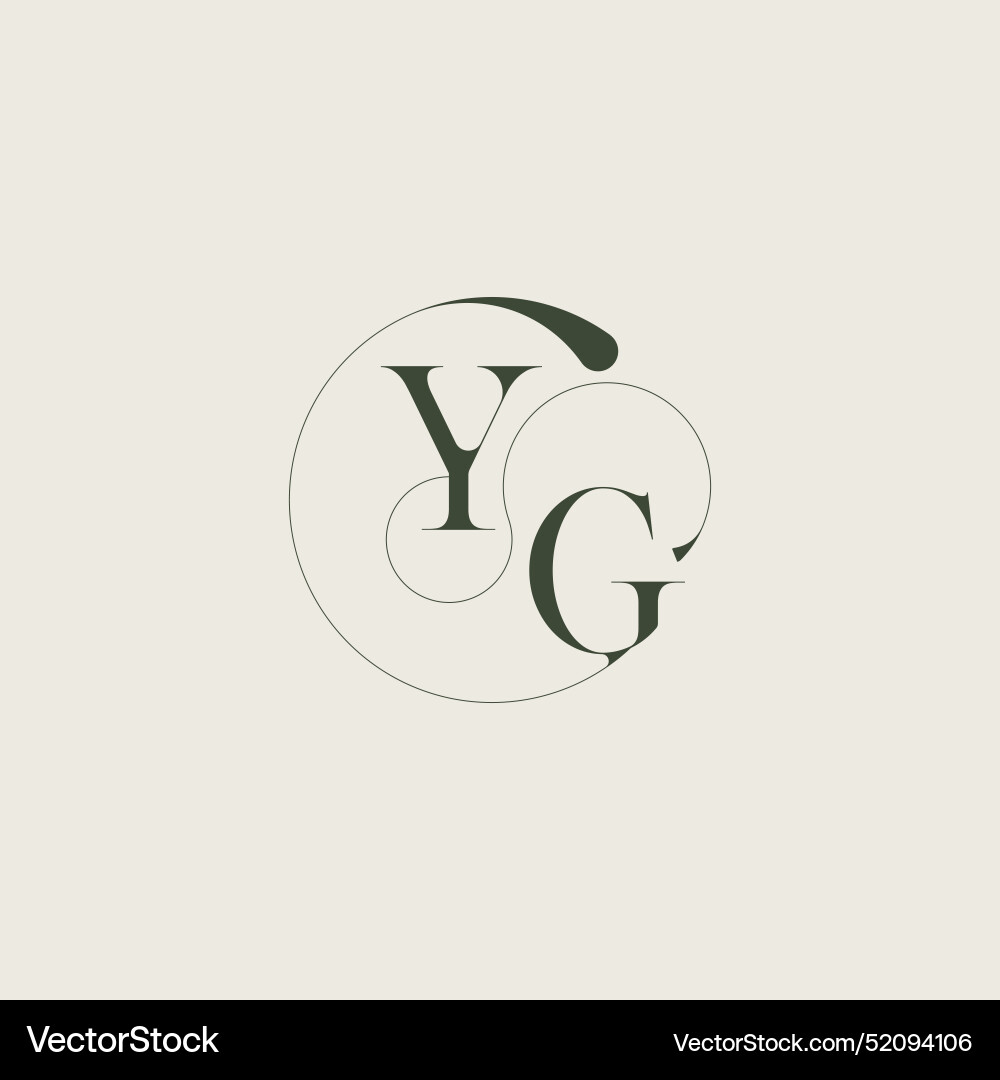 Yg letter elegant line concept feminine wedding Vector Image