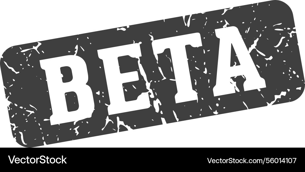 Beta rectangular sign stamp Royalty Free Vector Image