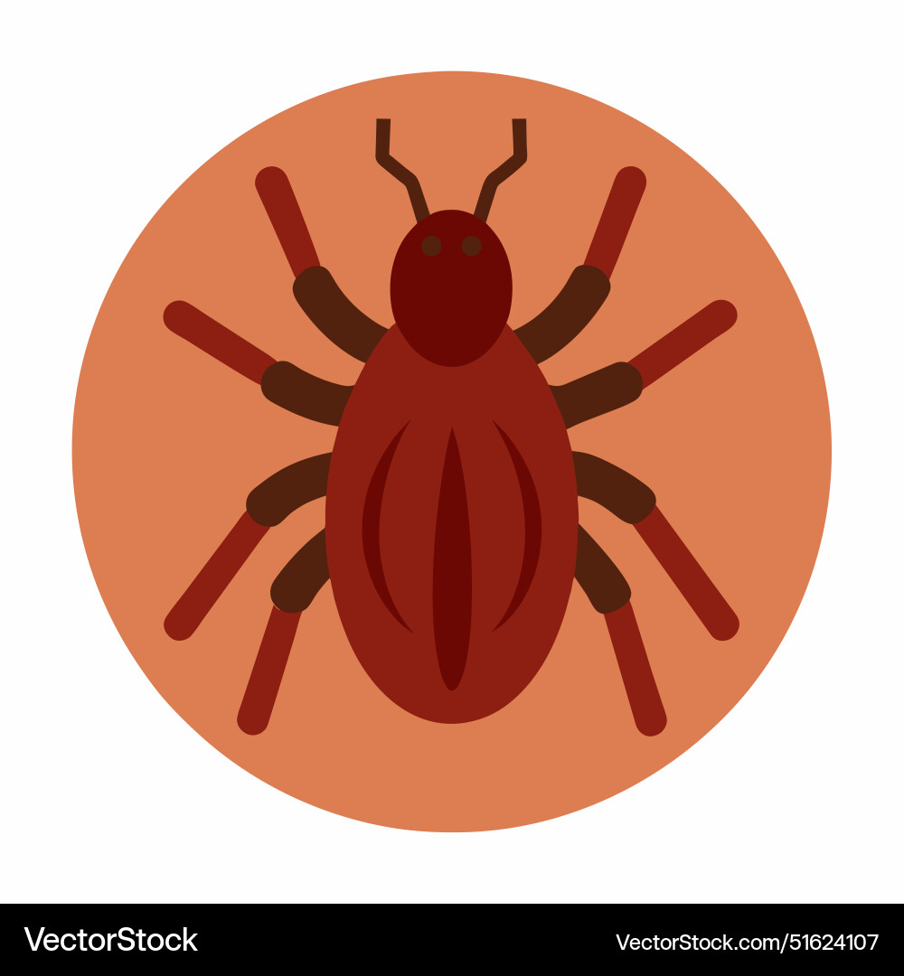 Brown dog tick bug runs icon Royalty Free Vector Image