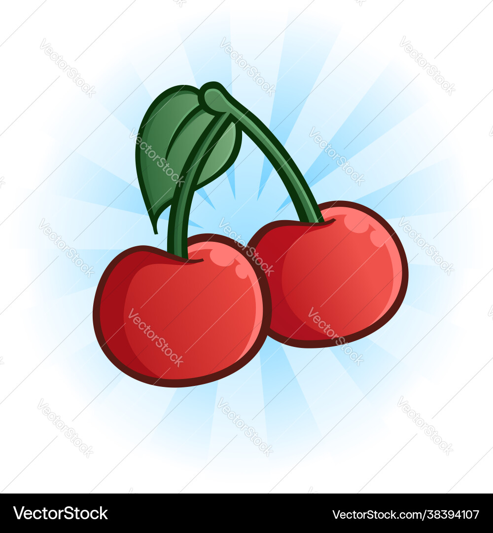 Cherries cartoon Royalty Free Vector Image - VectorStock