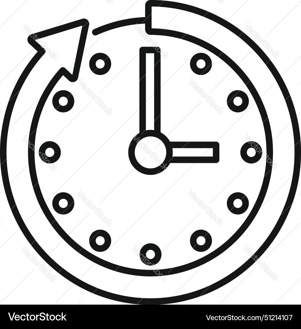 Duration of hour clock icon outline event Vector Image