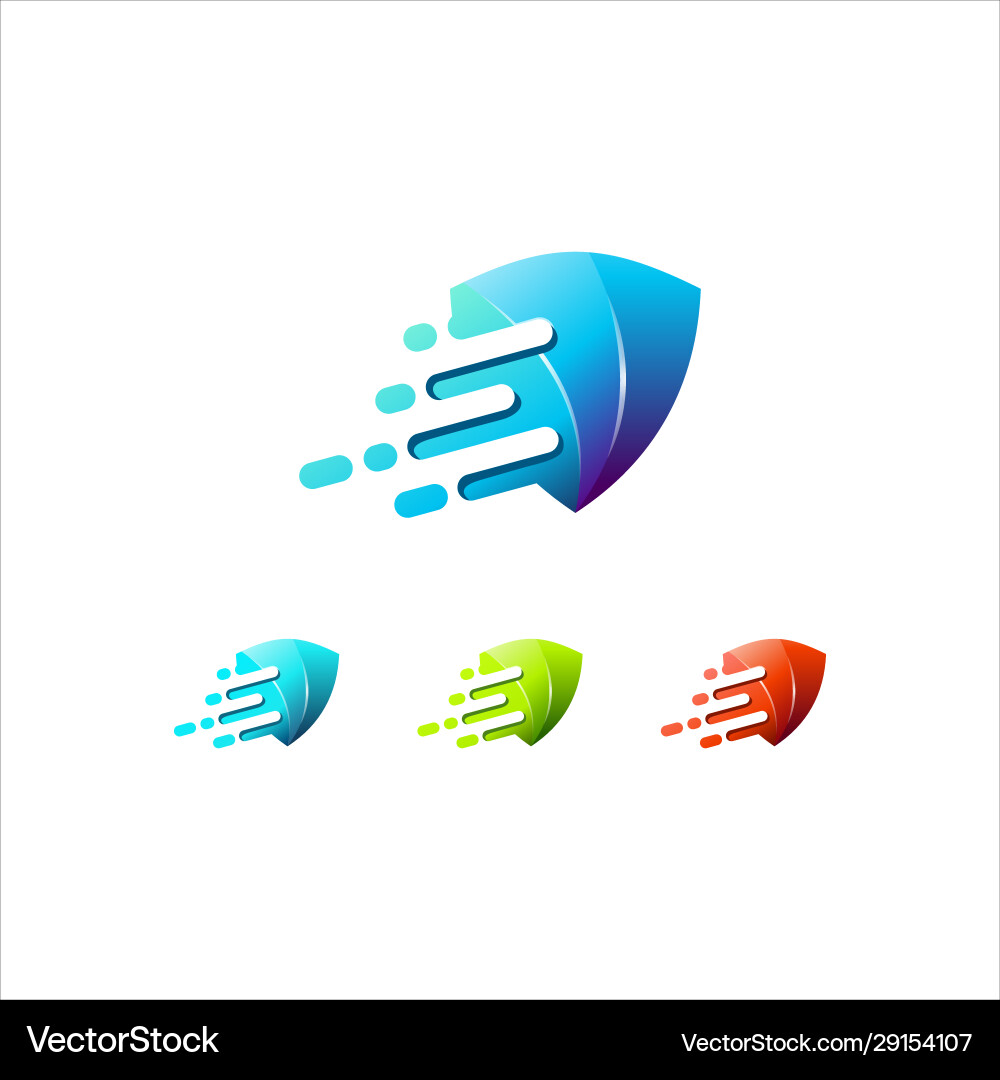 Fast shield security logo Royalty Free Vector Image