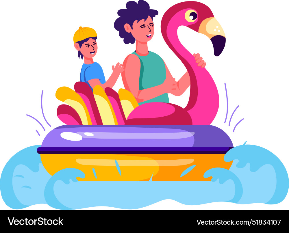 Flamingo ride Royalty Free Vector Image - VectorStock