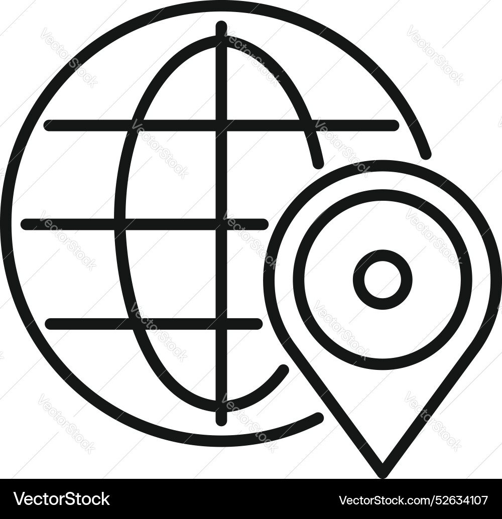 Global location pin showing worldwide positioning Vector Image