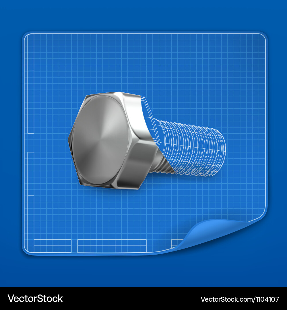 Industrial Bolt Blueprint Royalty Free Vector Image