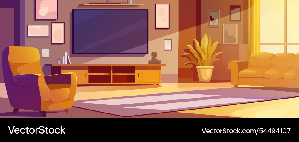 Living room interior background for banner design Vector Image