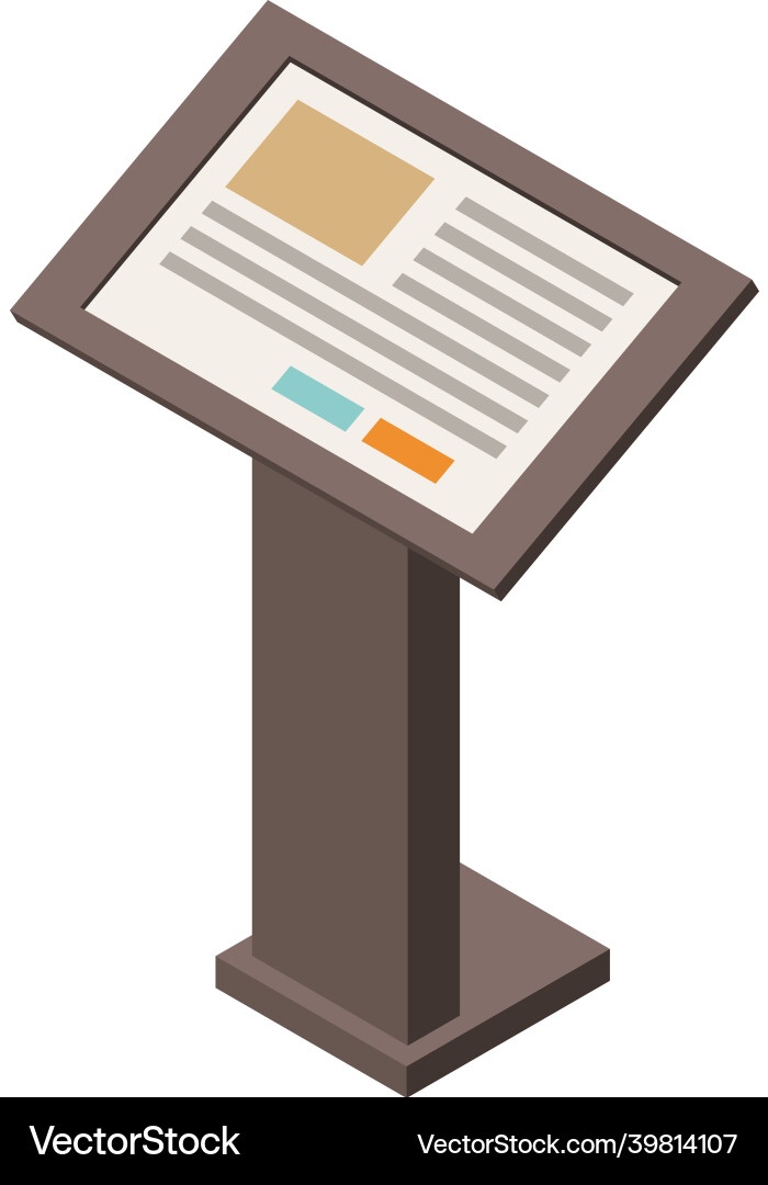 Museum information board Royalty Free Vector Image