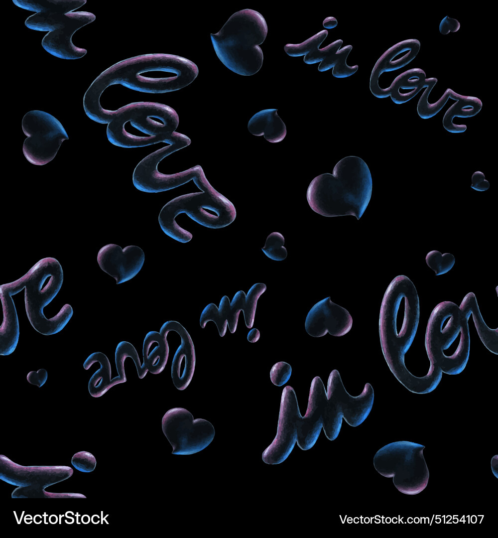 Pattern of lettering on a black background Vector Image