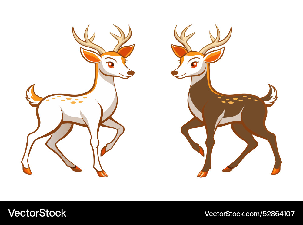 Sika deer axis samba isolated Royalty Free Vector Image