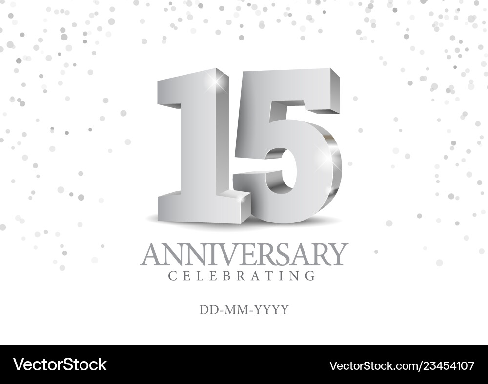 Silver Anniversary Celebration - 15th Royalty Free Vector