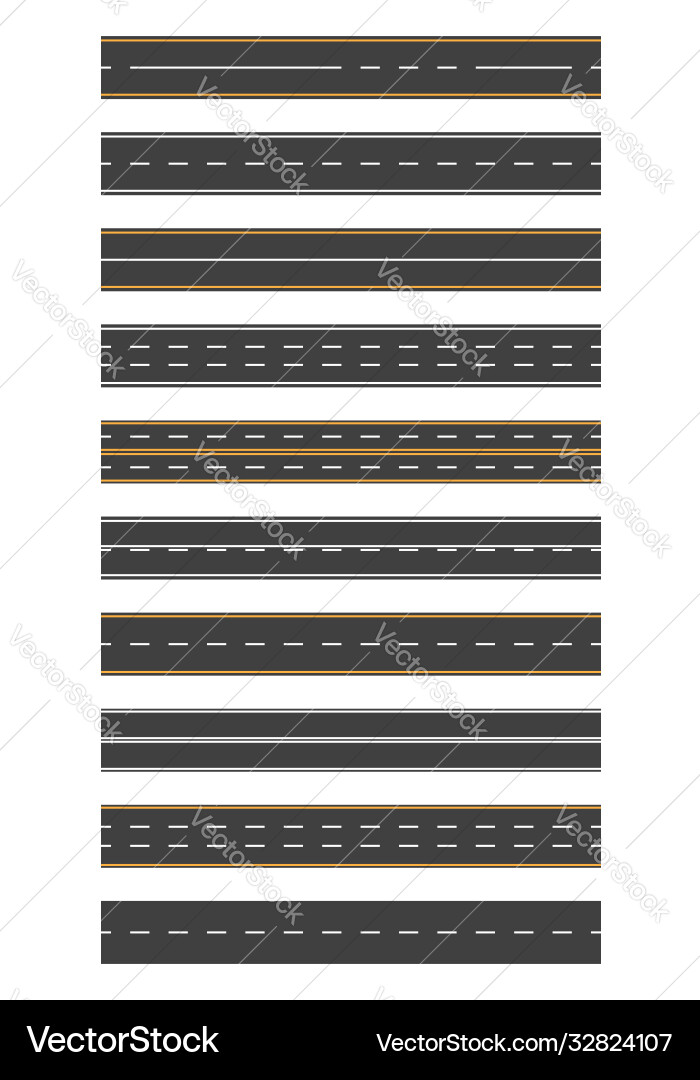 Straight asphalt road seamless horizontal highway Vector Image