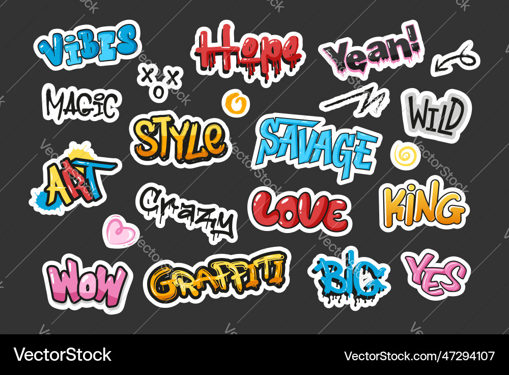 Street graffiti stickers Royalty Free Vector Image