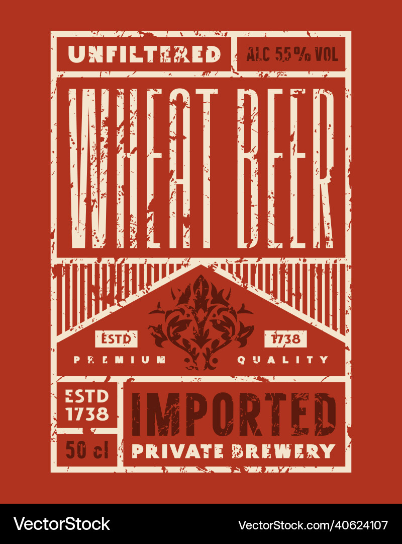 Template label for wheat beer Royalty Free Vector Image