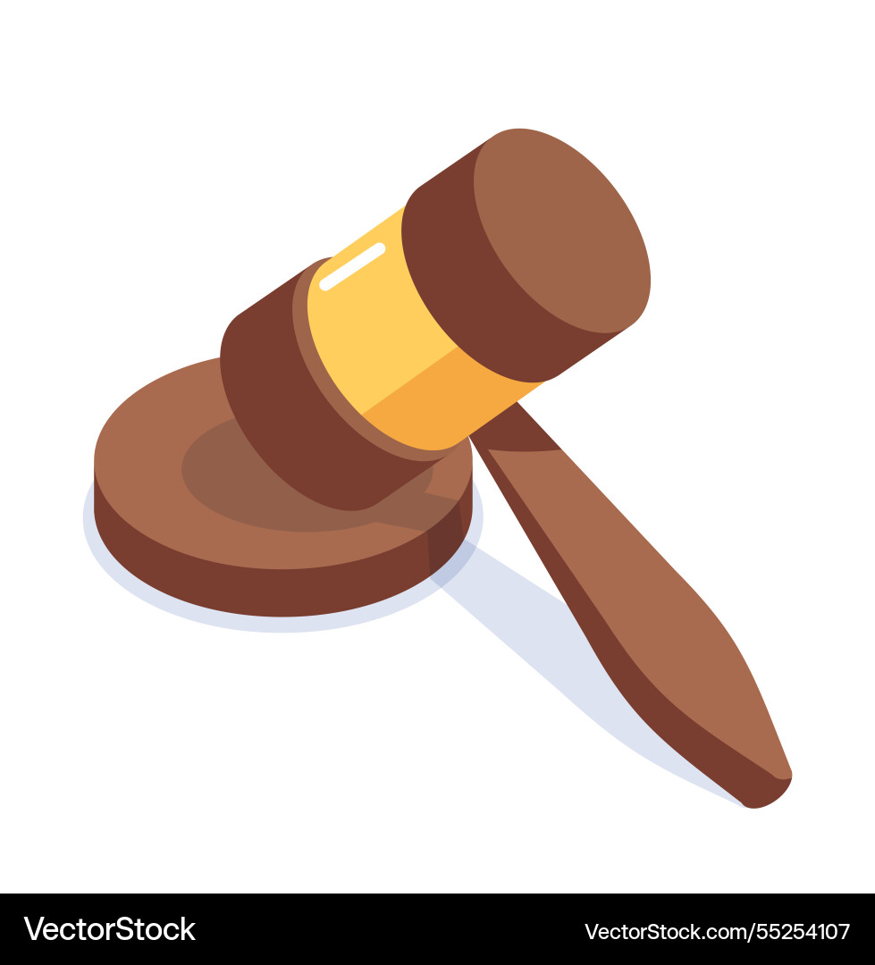 Wooden judge gavel Royalty Free Vector Image - VectorStock
