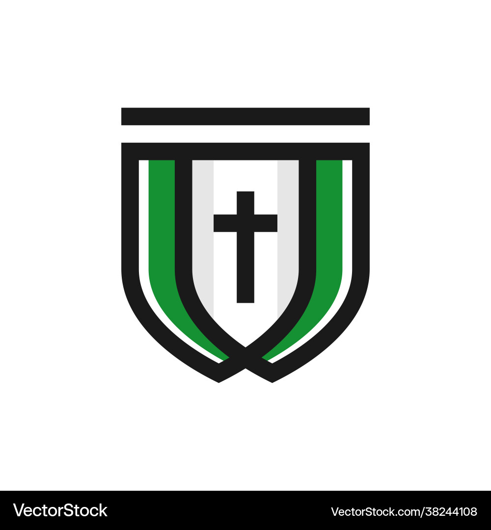 Catholic religious shield logo Royalty Free Vector Image