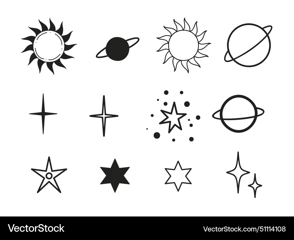Celestial Symbols & Icons Royalty Free Vector Image