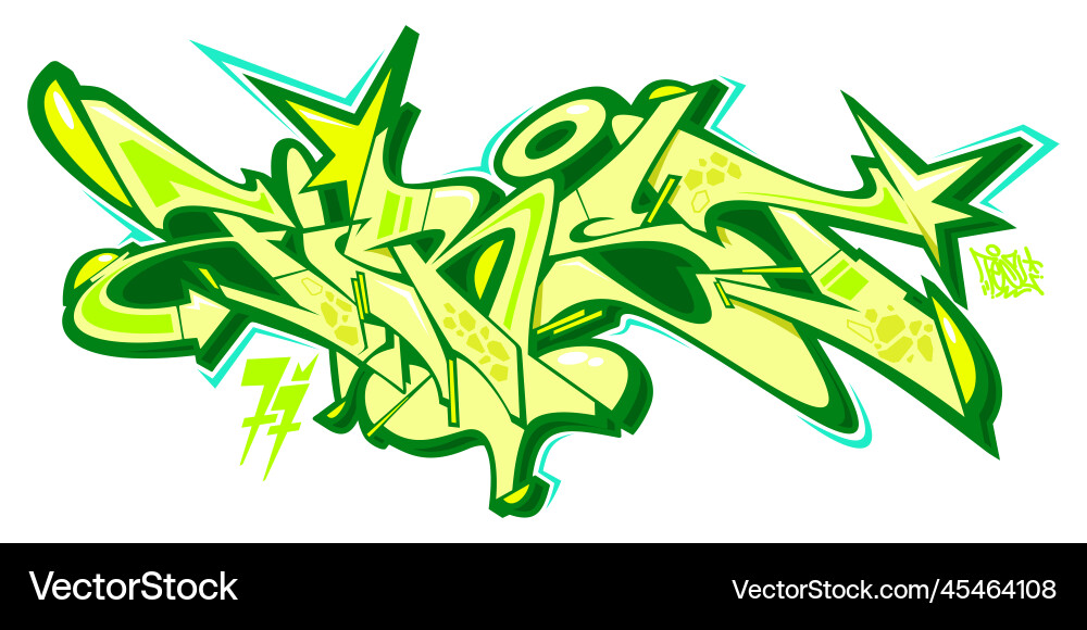 Colorful abstract isolated graffiti street art Vector Image