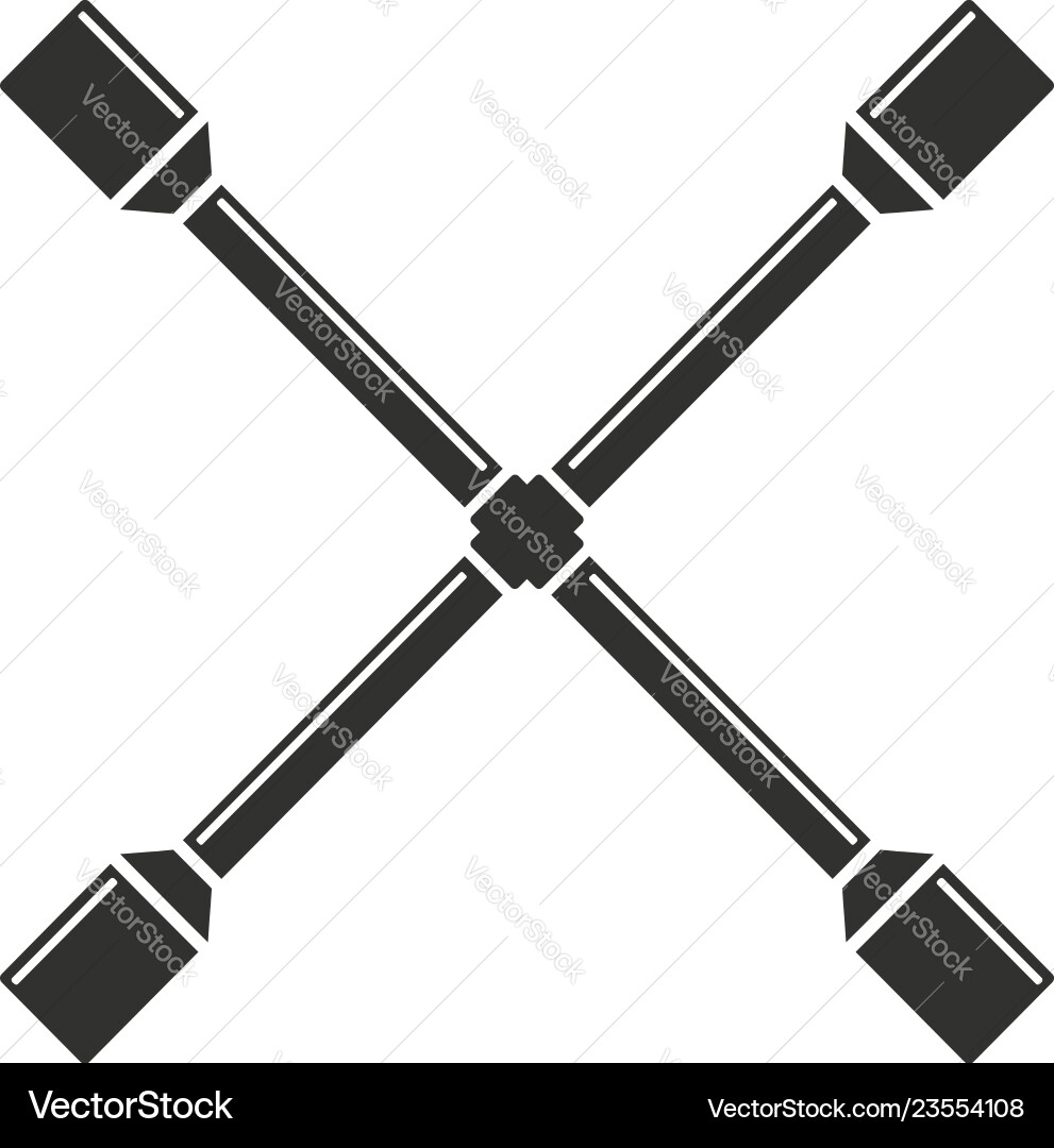 Cross wheel key icon simple style Royalty Free Vector Image