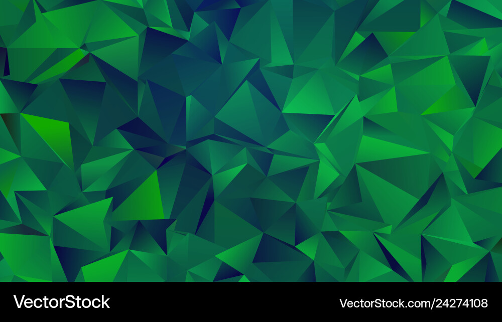 Dark green hues trendy low poly backdrop design Vector Image