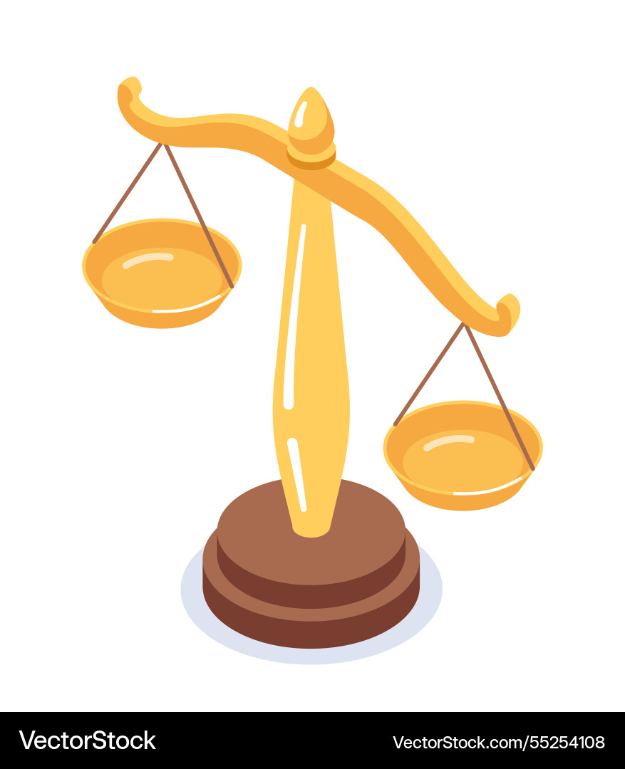 Golden balance scales Royalty Free Vector Image