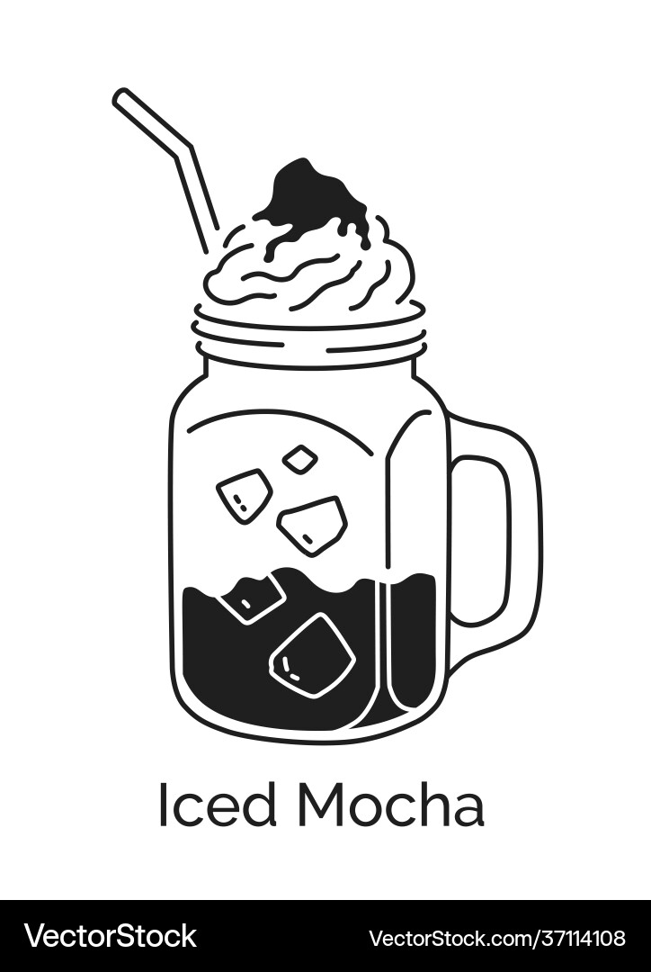 Iced mocha coffee Royalty Free Vector Image - VectorStock