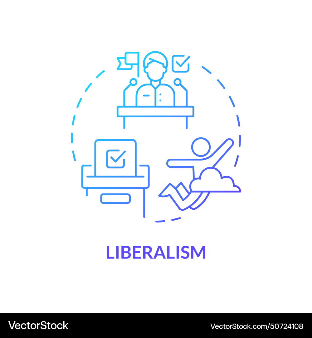Liberalism ideology blue gradient concept icon Vector Image
