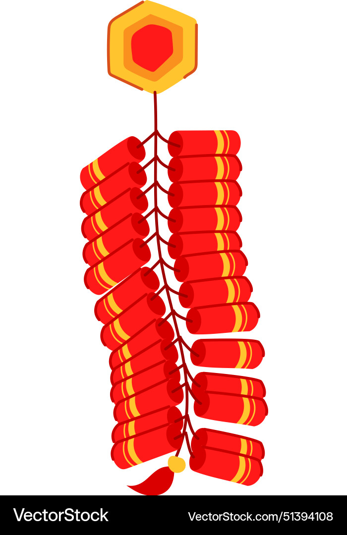 Red chinese firecracker cartoon Royalty Free Vector Image