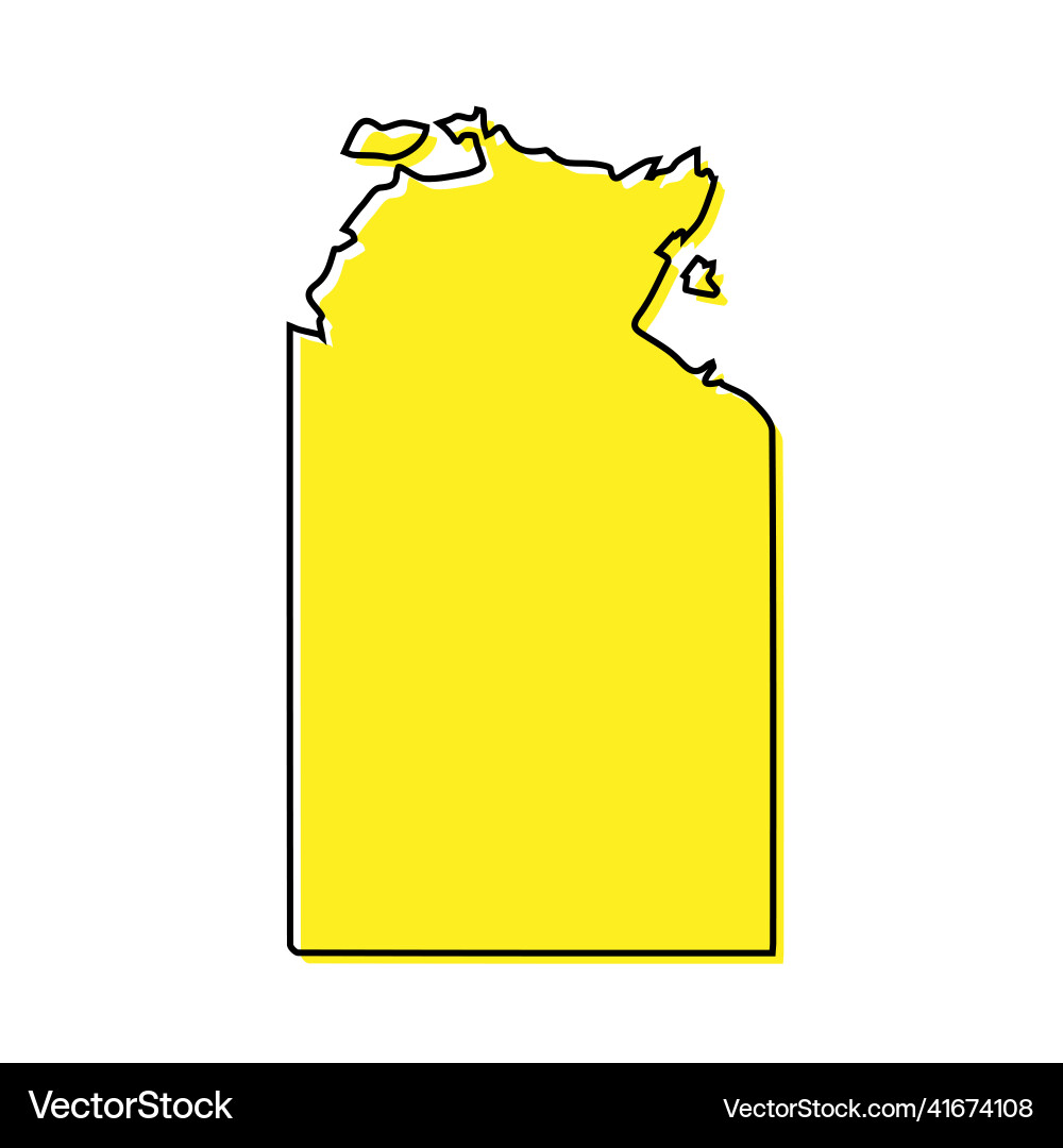 Simple outline map of northern territory Vector Image
