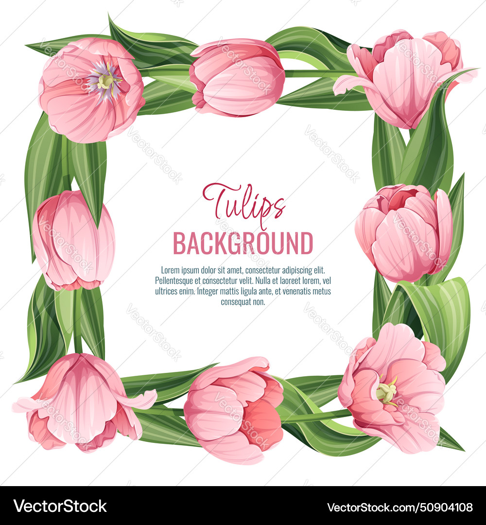 Template for greeting card banner with pink Vector Image