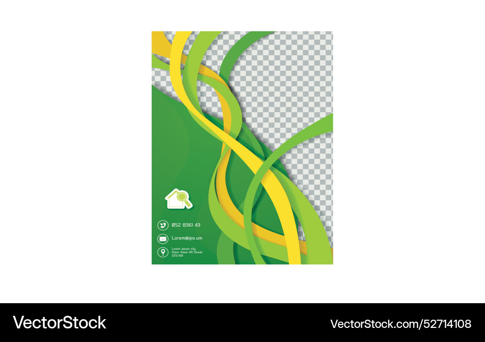 Unique green color flyer brochure template pro Vector Image