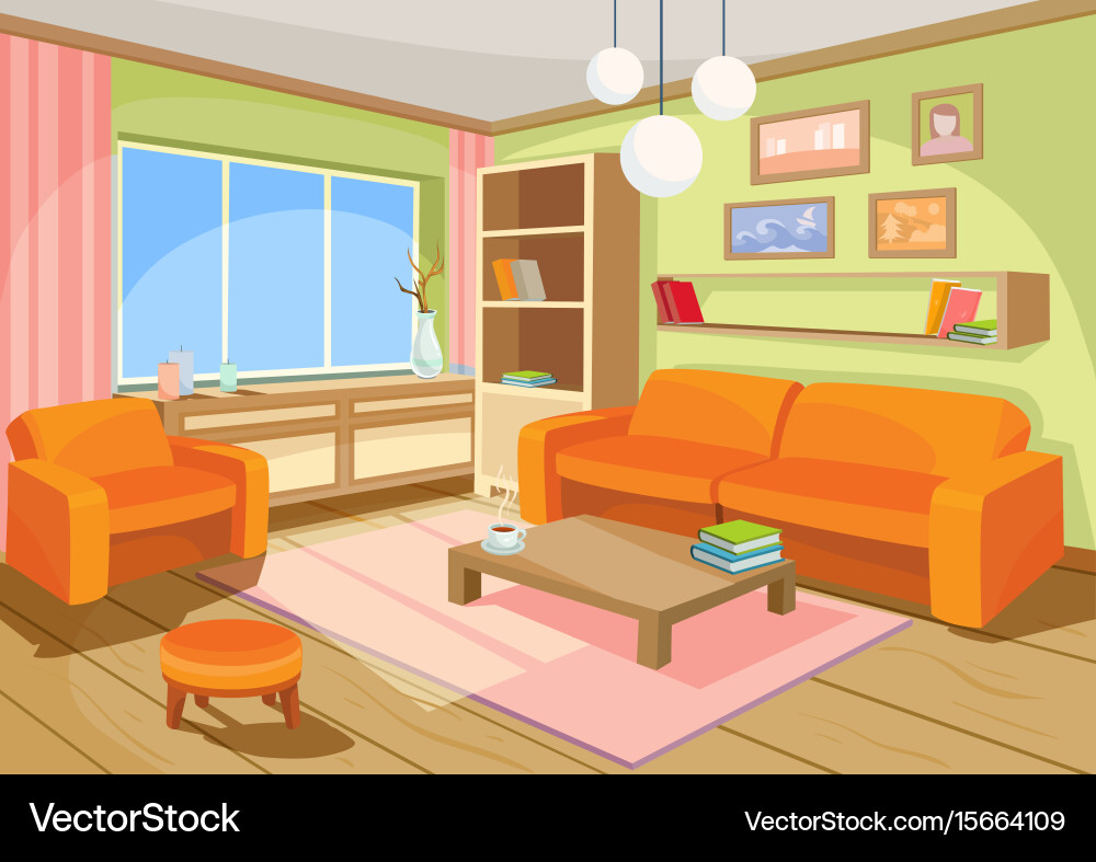 A cozy cartoon interior Royalty Free Vector Image