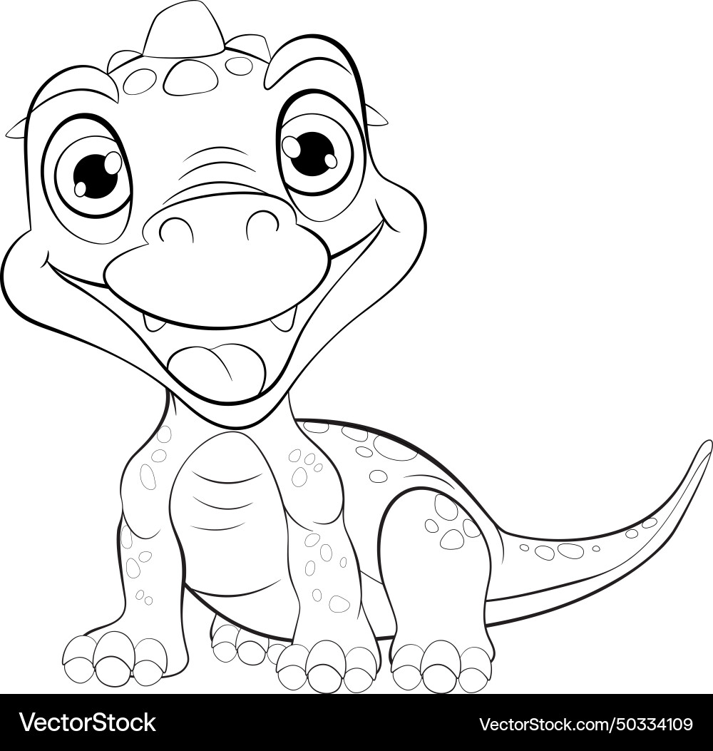 Adorable smiling baby dinosaur Royalty Free Vector Image