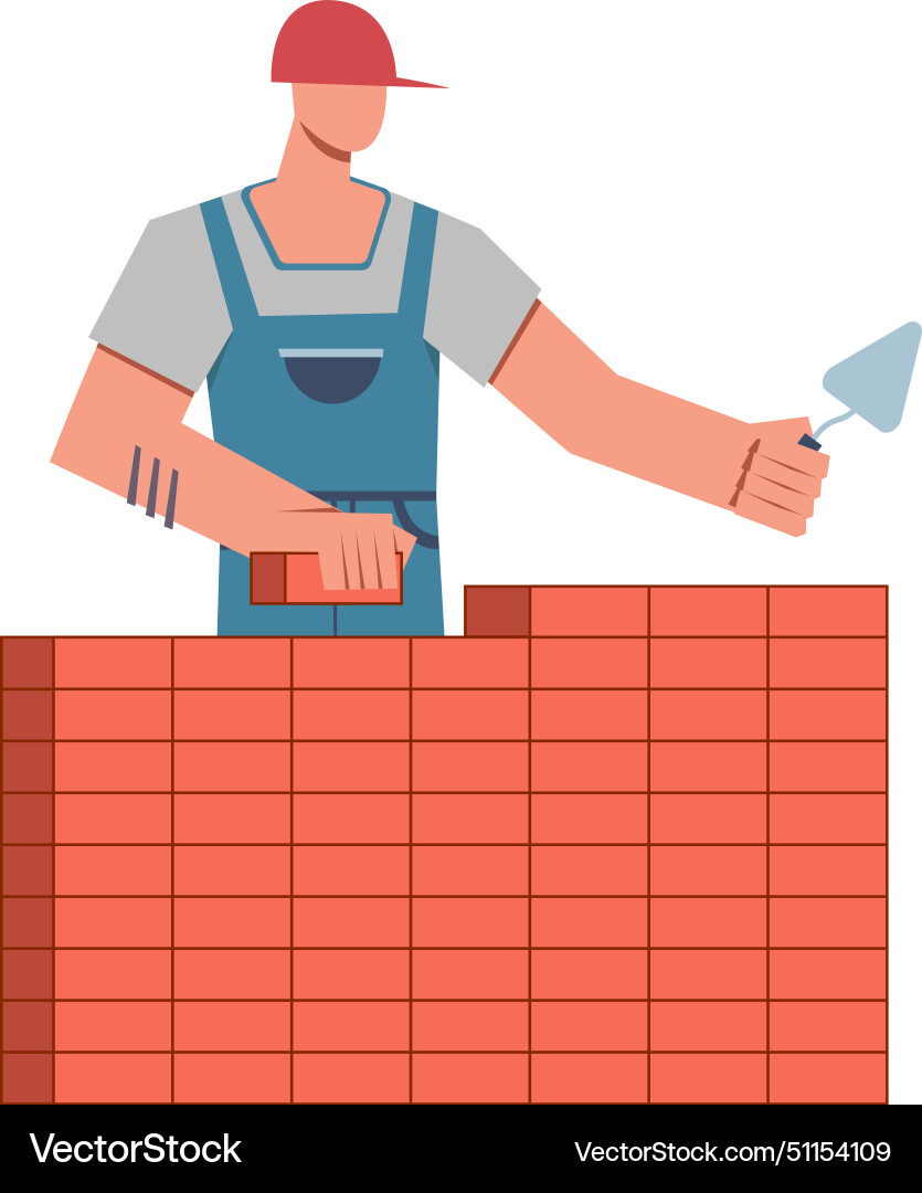 Builder cartoon flat professional Royalty Free Vector Image
