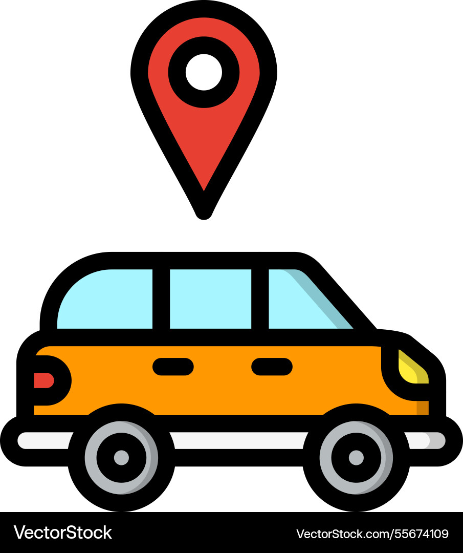 Car service location icon design Royalty Free Vector Image