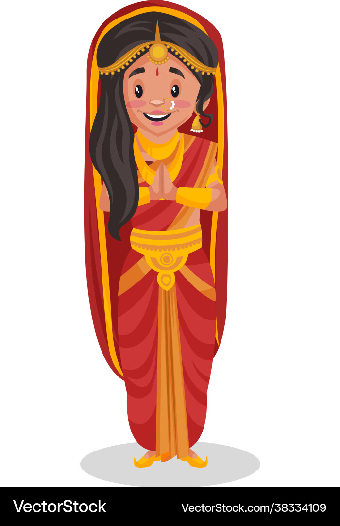 Draupadi cartoon character Royalty Free Vector Image