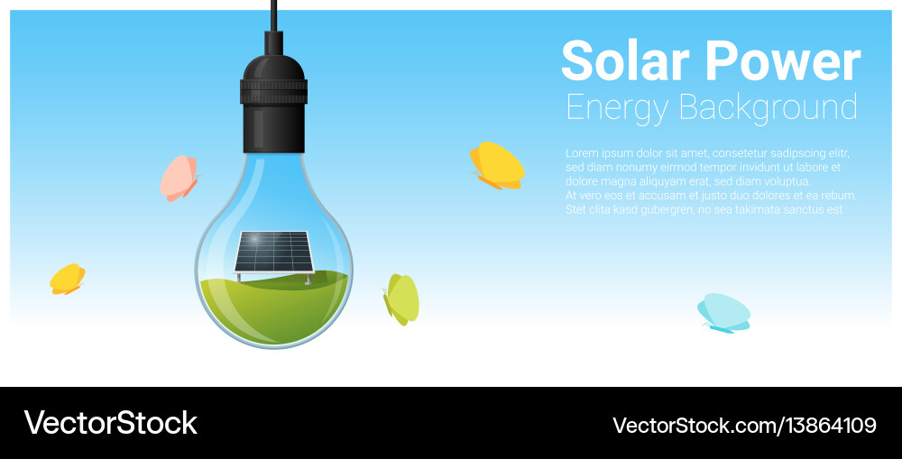Energy concept background with solar panel Vector Image