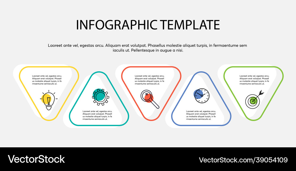 Flat colorful infographic with 5 options Vector Image