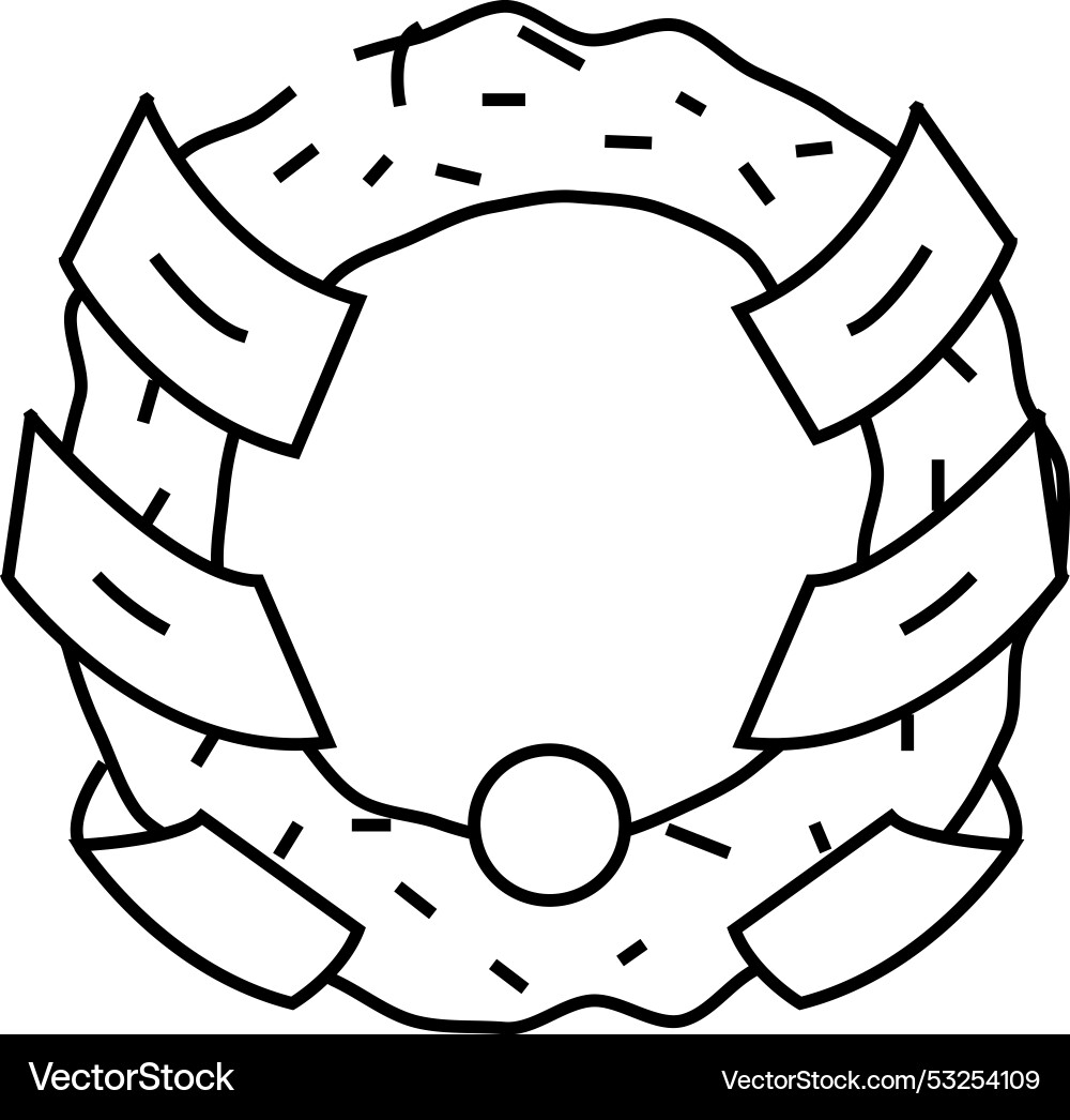 Funeral wreath line icon Royalty Free Vector Image