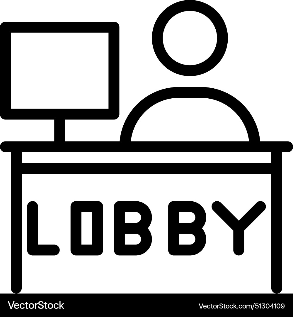 Hotel reception lobby icon suitable for website Vector Image