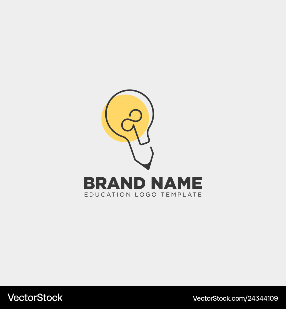 Light Bulb Learning Line Logo Template Icon Vector Image