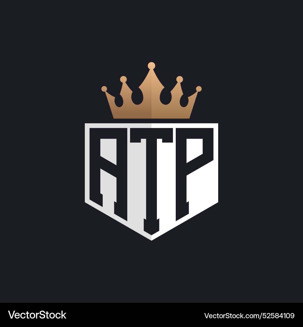 Luxury atp logo with crown elegant initials Vector Image