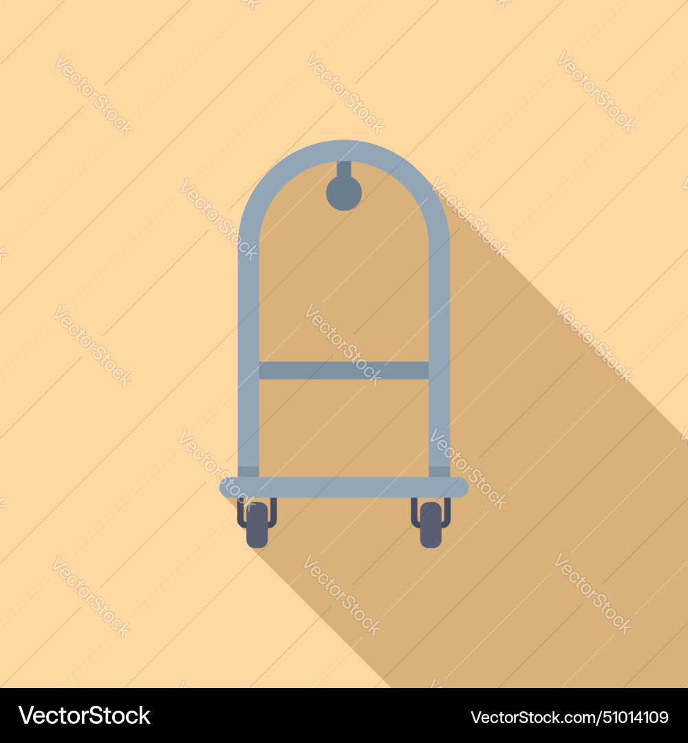 Support luggage trolley icon flat move Royalty Free Vector