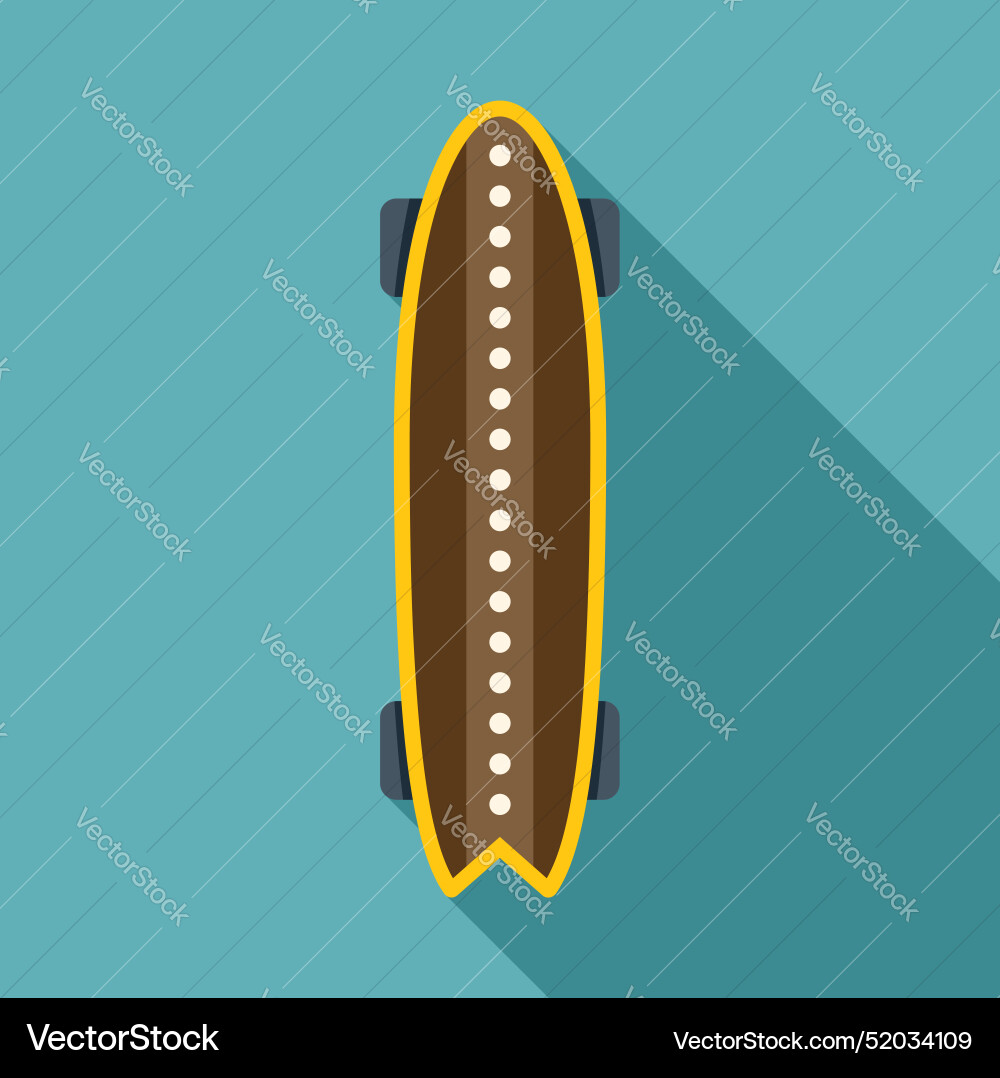 Surf skateboard standing on blue background Vector Image