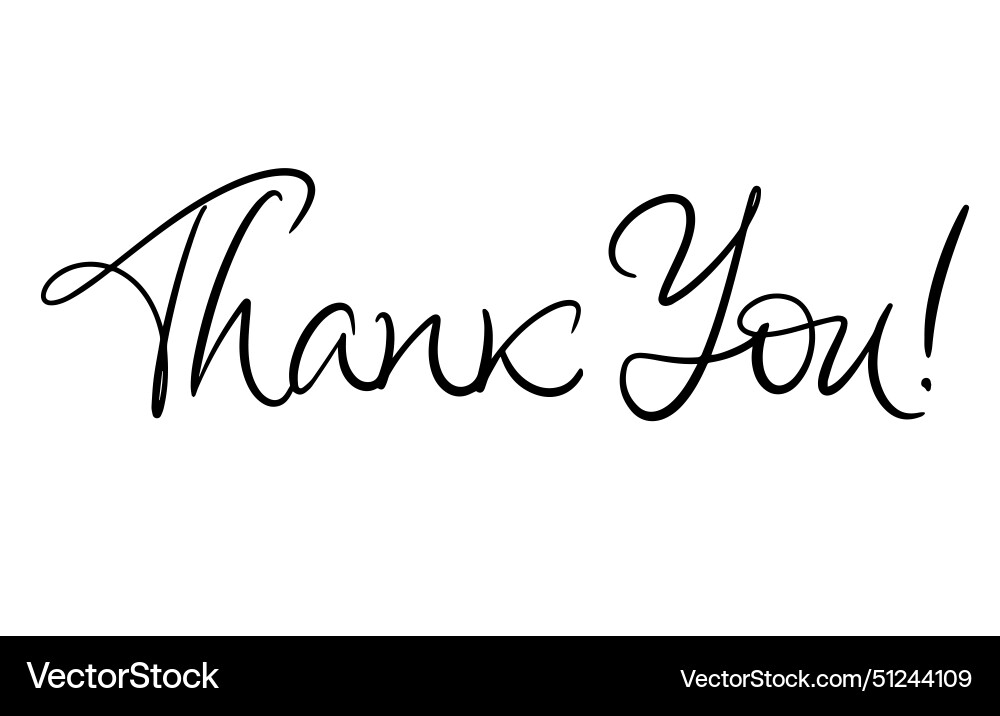 Thank you handwritten lettering Royalty Free Vector Image