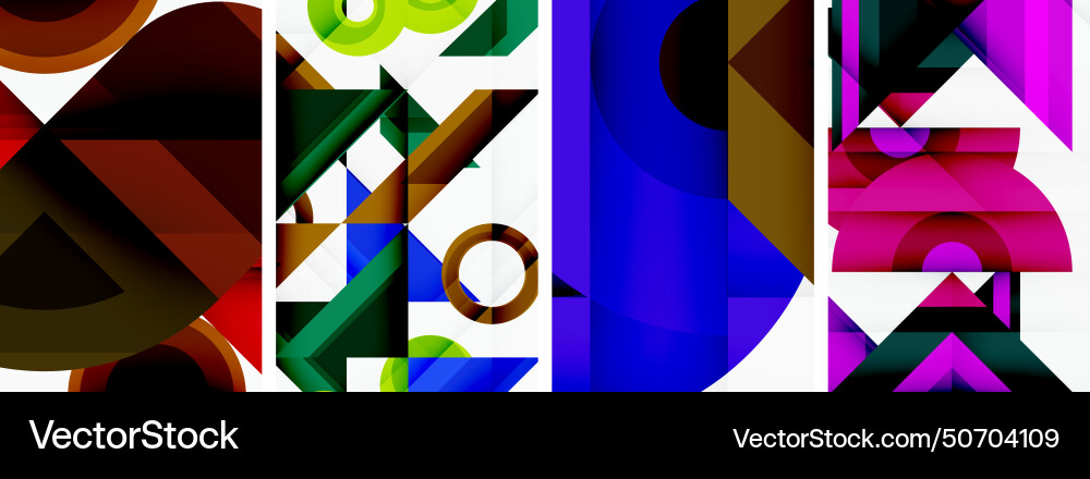 Triangle poster abstract background set Royalty Free Vector